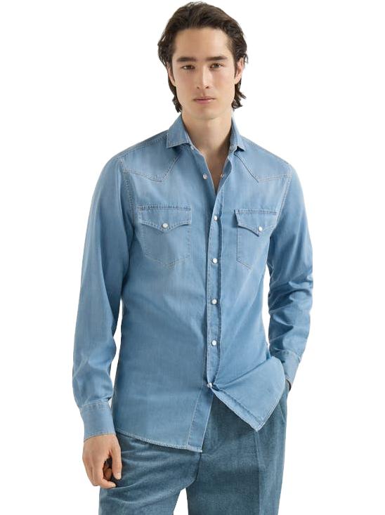 BRUNELLO CUCINELLI lightweight denim western shirt